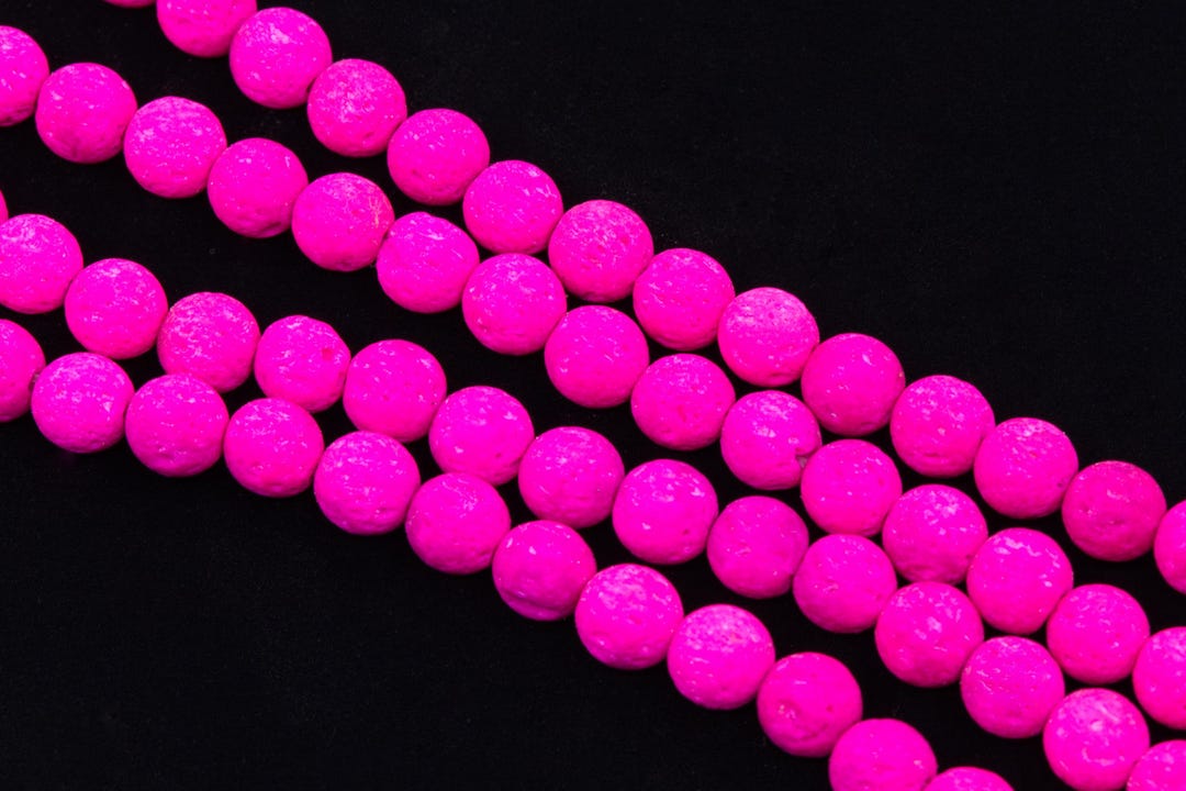 Magenta Pink Lava Beads - 8mm - Full Strand - Etsy