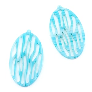 Light Blue Oval Shaped Pendant Acrylic Blanks - Etsy