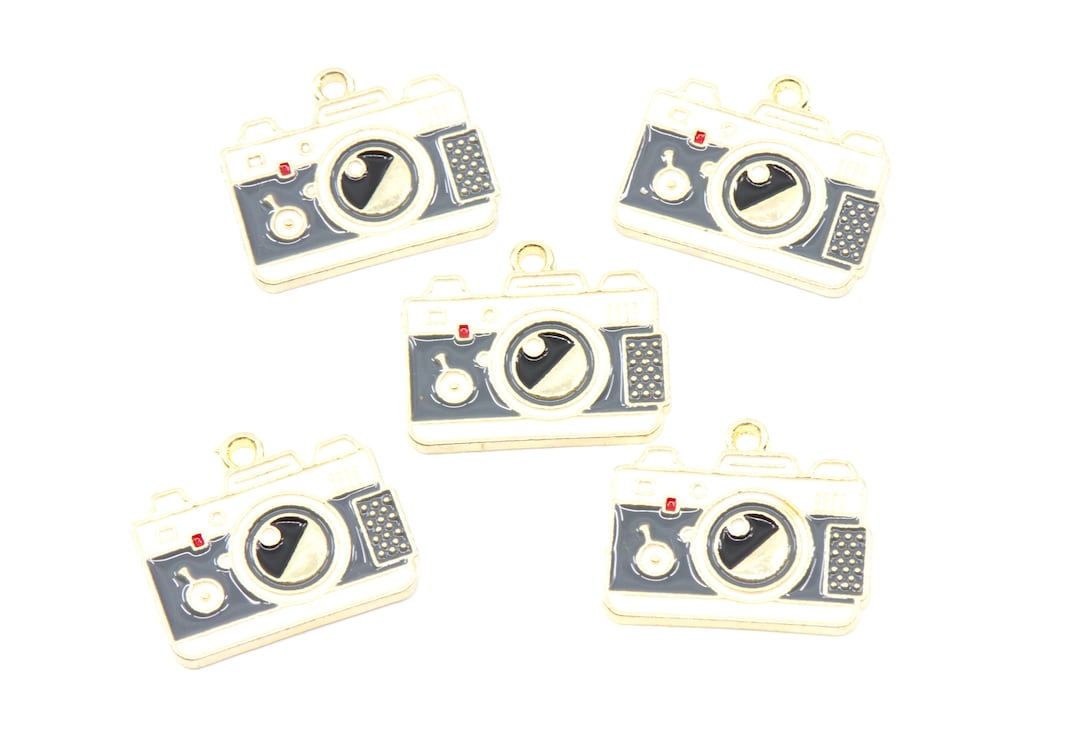 Camera Black and White Enamel Charms - Lot of Five - Etsy
