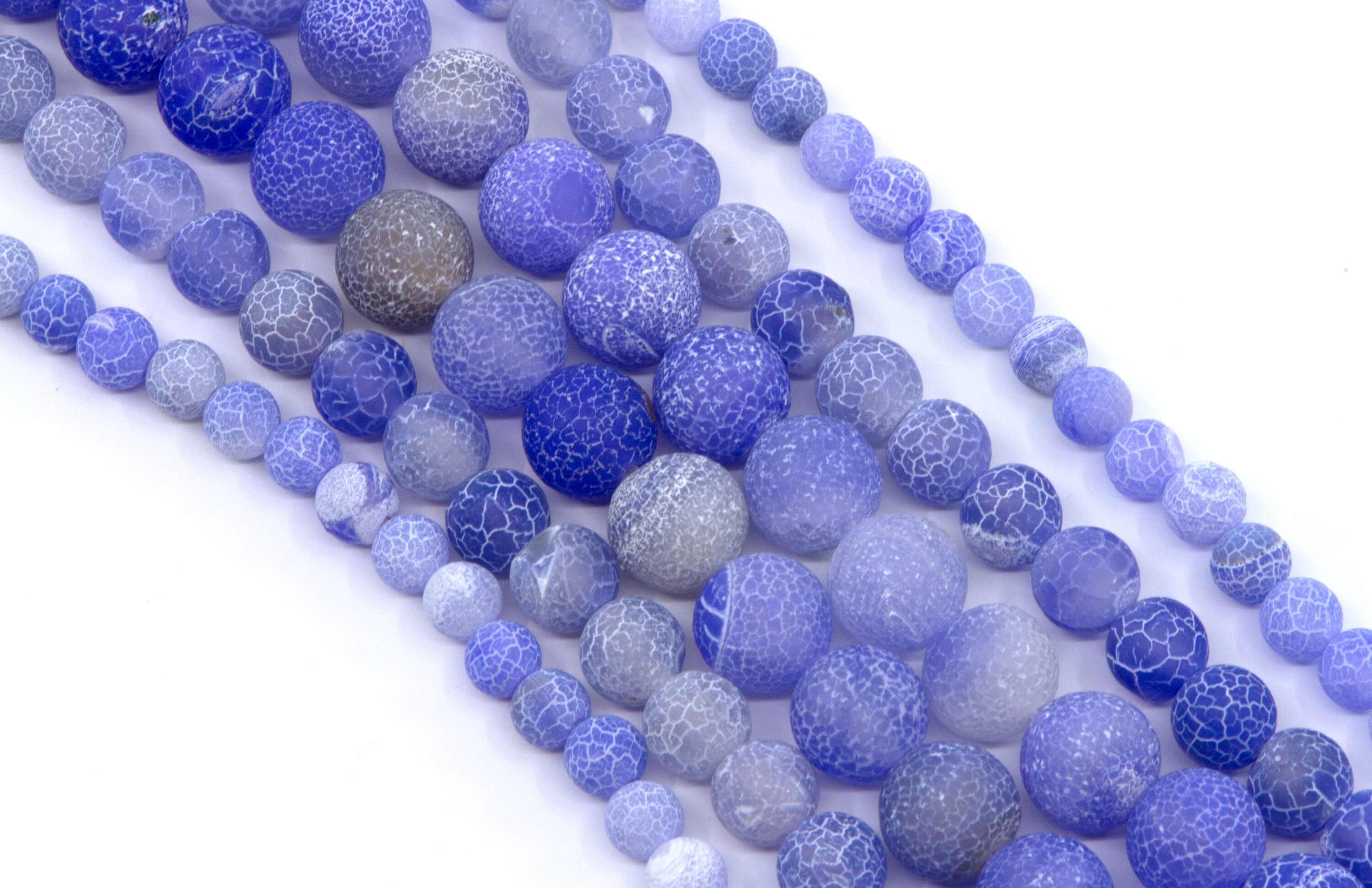 Periwinkle Blue Natural Stone Frosted Agate Beads... 6mm-8mm-10mm ...