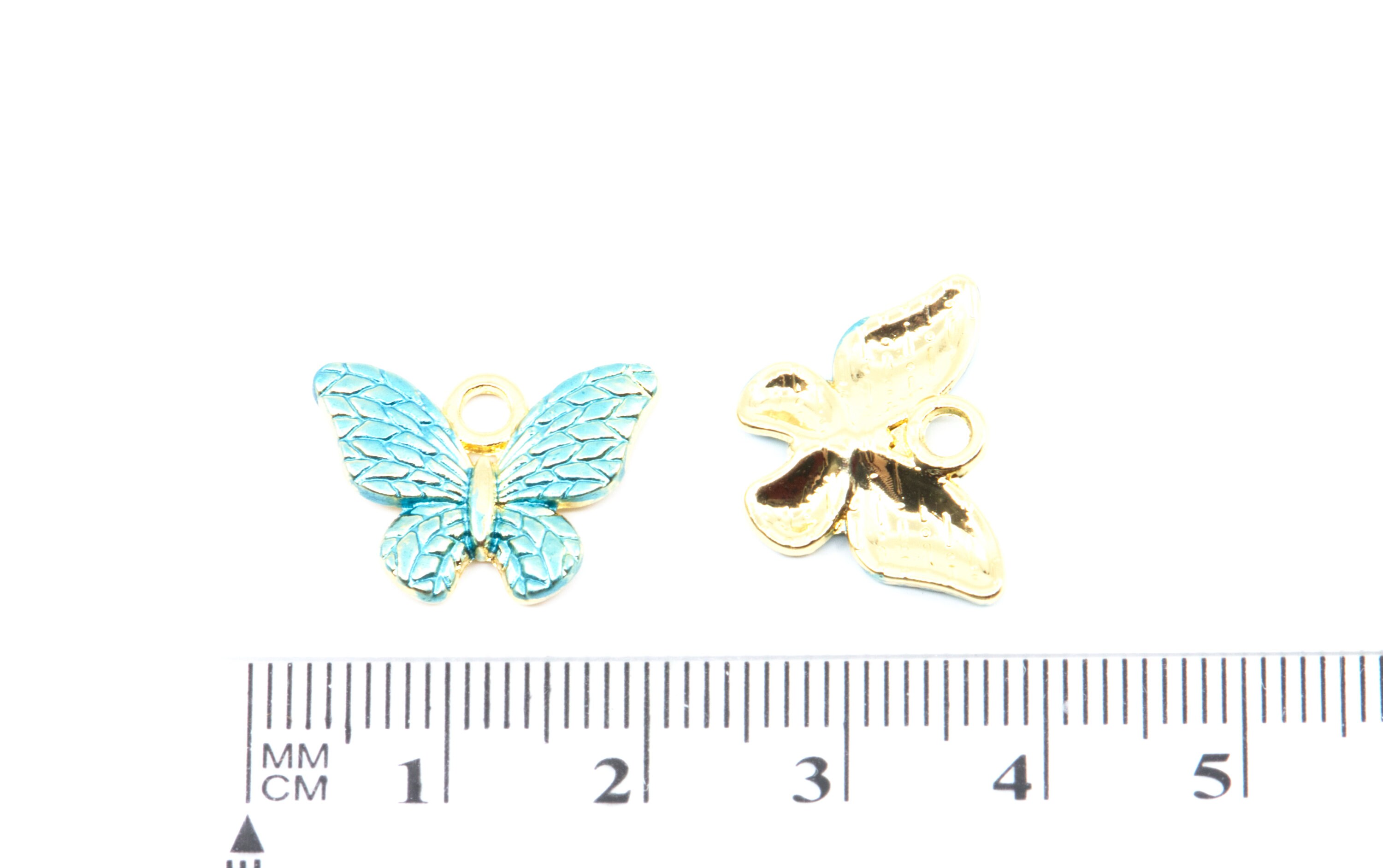 Light Blue Butterfly Gold Plated Charms...lot of Five... - Etsy