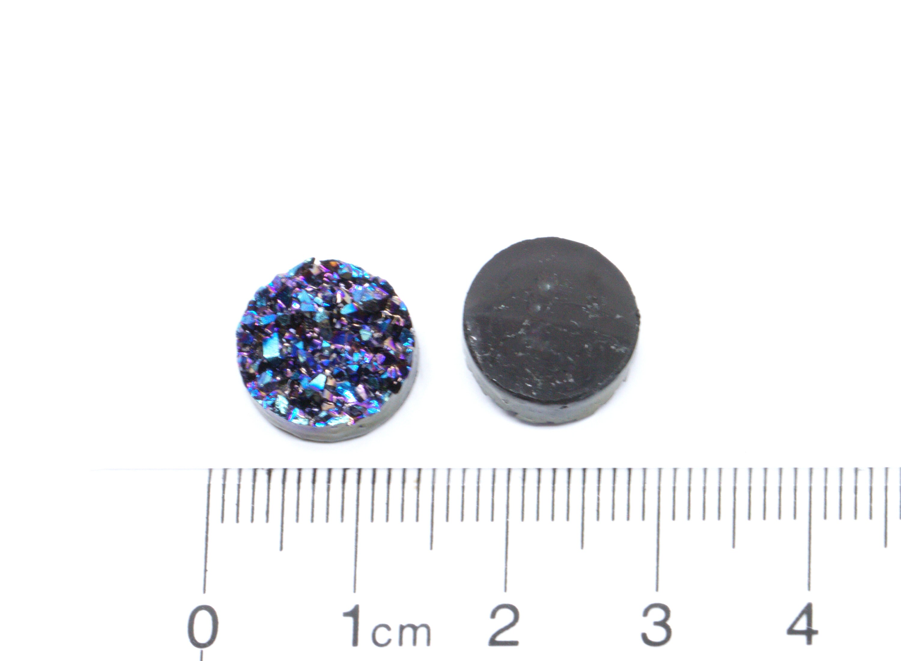 Metallic Indigo Crystal Faux Druzy 12mm Flatback Cabochons - Etsy