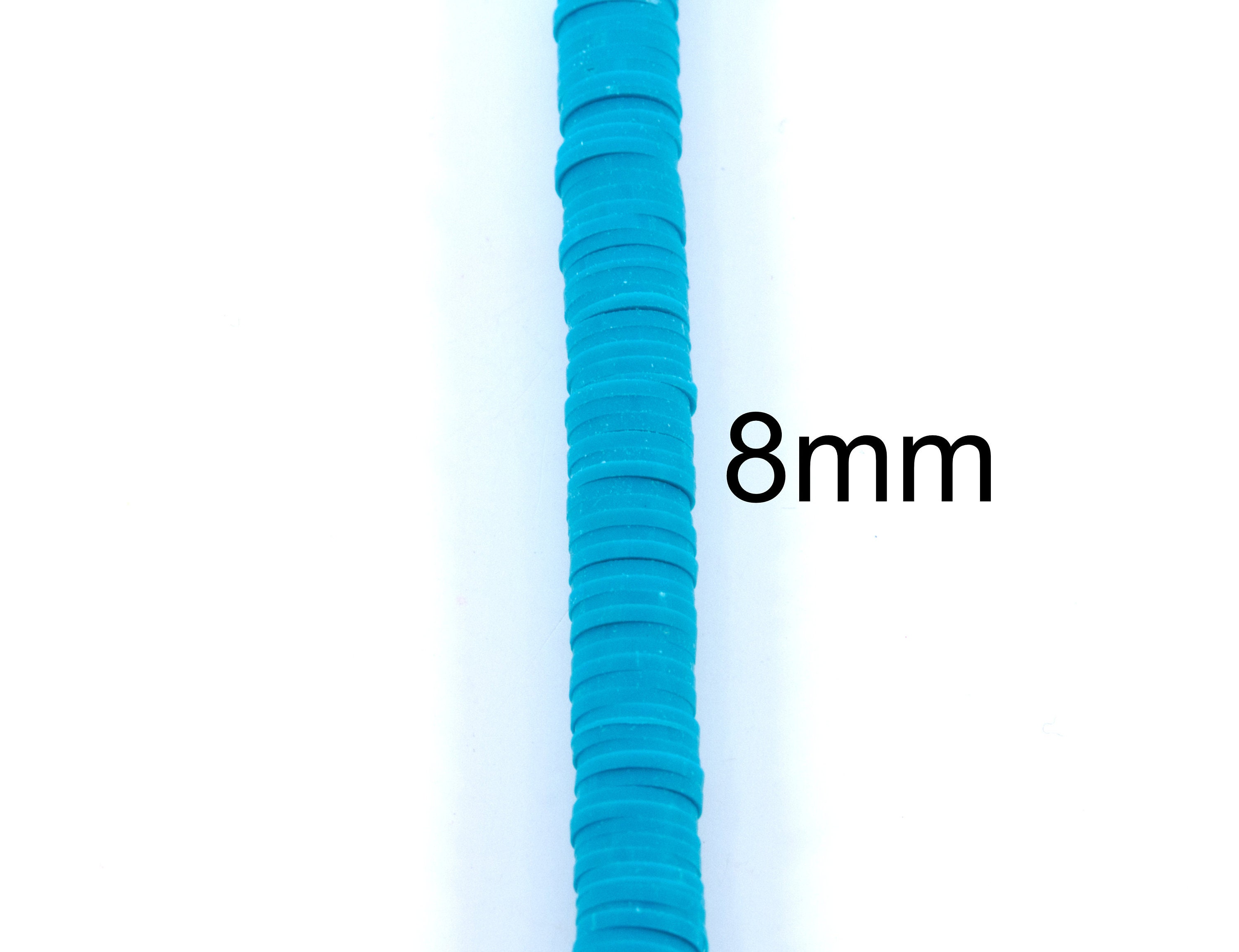 Poolside Blue 8mm Polymer Clay Flat Disc Heishi Beads...african Vinyl ...