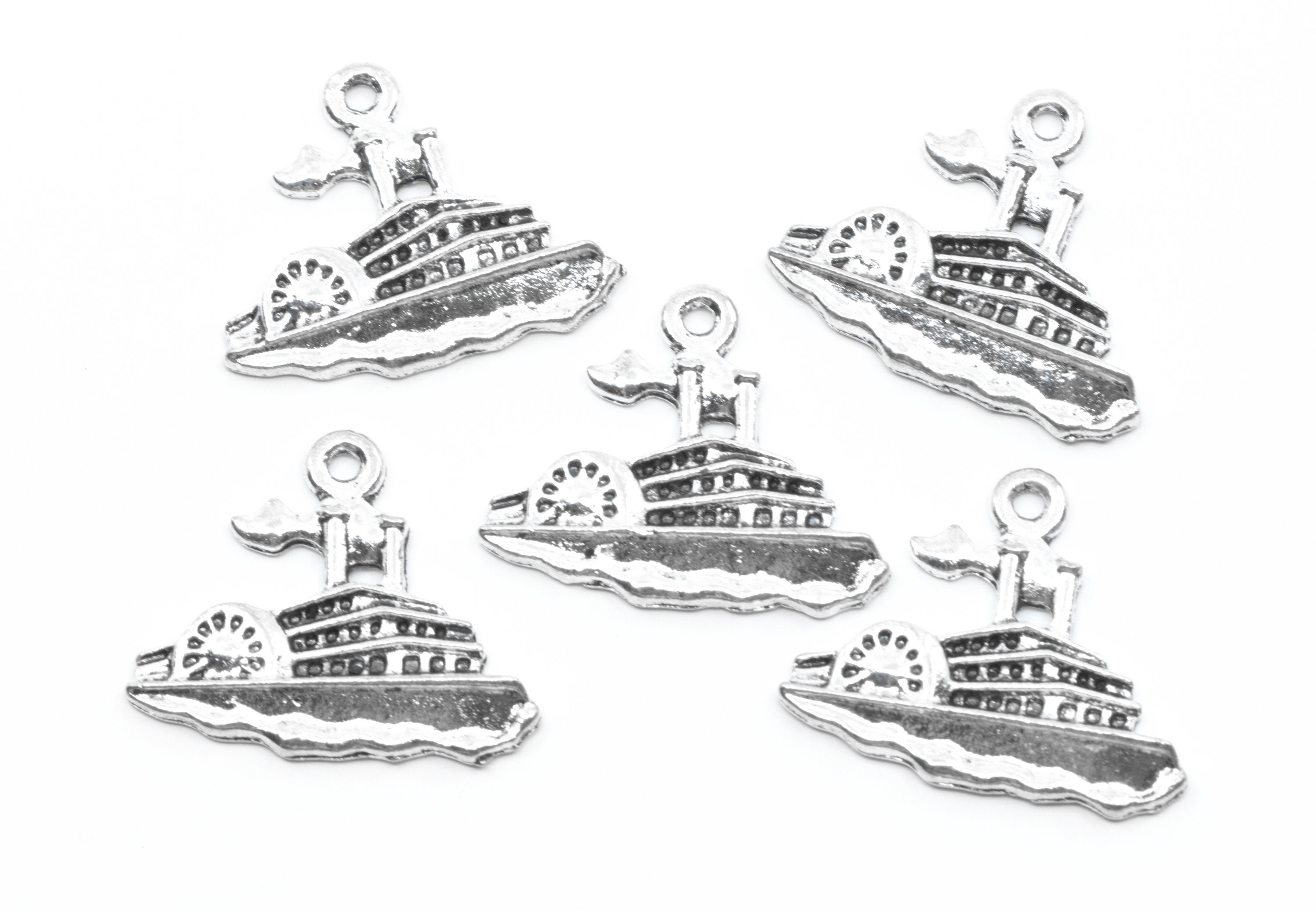 Ferry Boat Antique Silver Tone Charms - Lot of Five - Etsy
