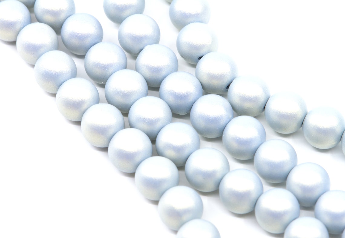 Metallic Light Blue Shimmer Acrylic Beads....full - Etsy