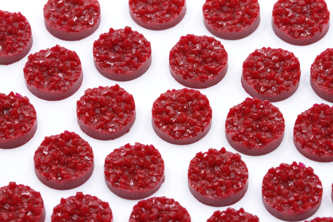 Dark Red Matte Crystal Faux Druzy 12mm Flatback Cabochons - Etsy
