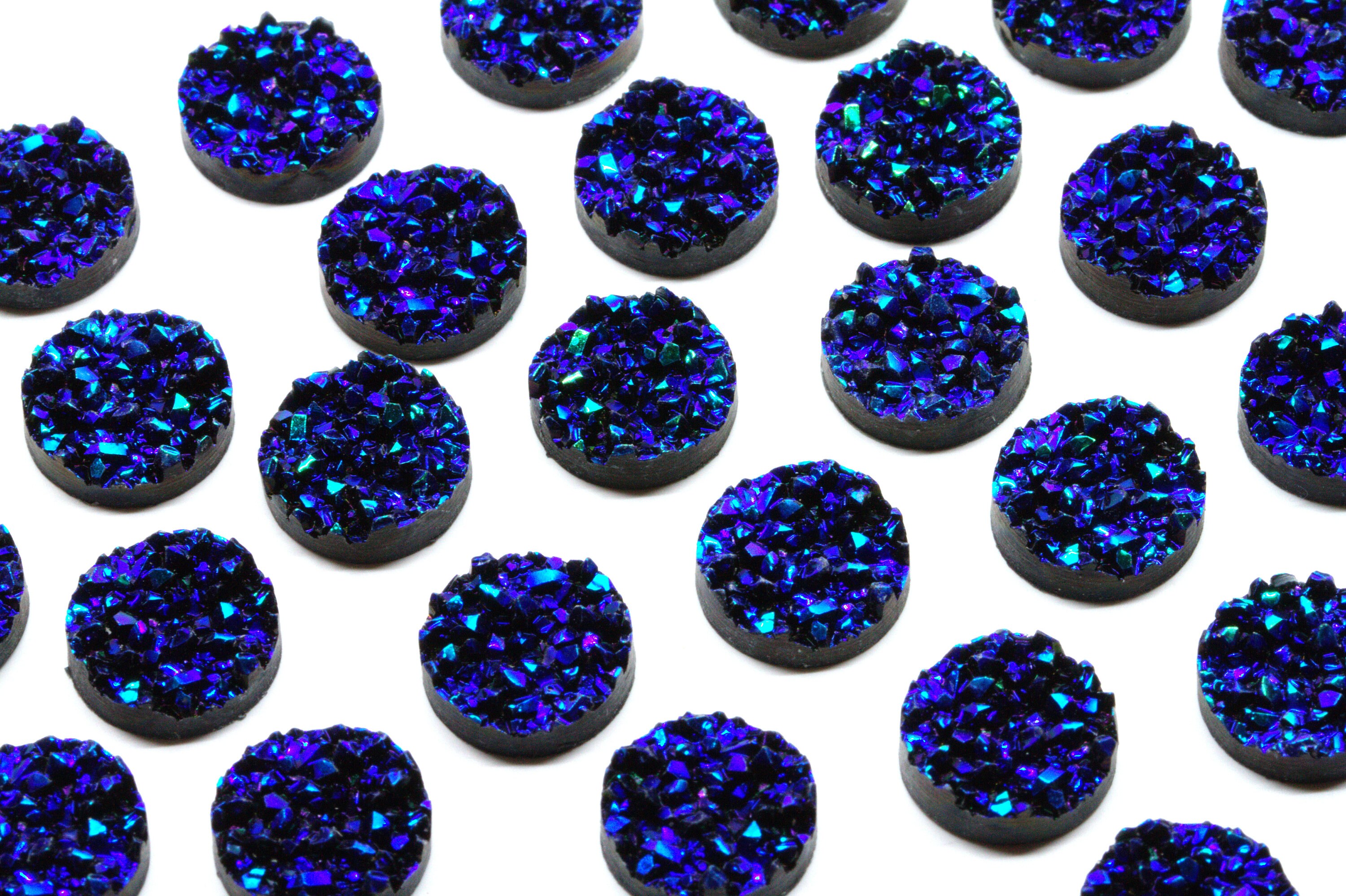 Metallic Royal Blue AB Crystal Faux Druzy 12mm Flatback - Etsy