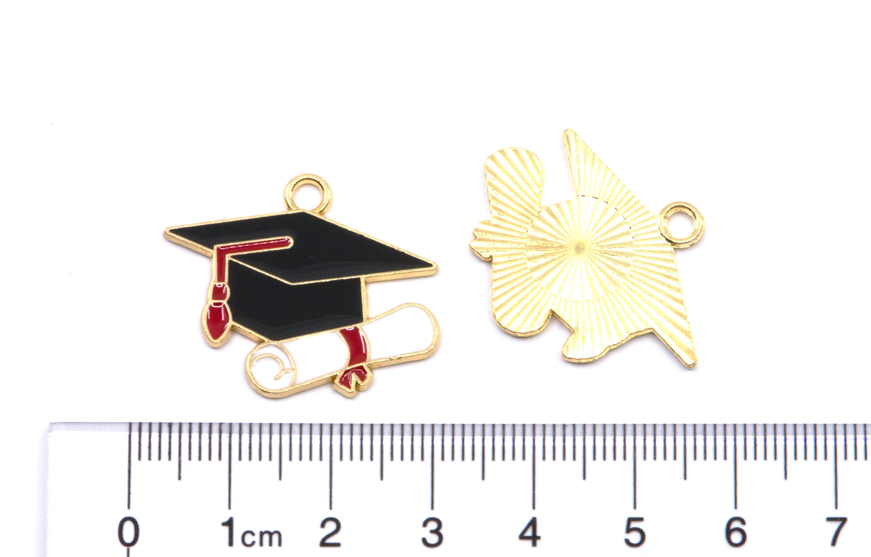 Graduation Cap and Diploma Enamel Charms Gold Plated...lot of - Etsy