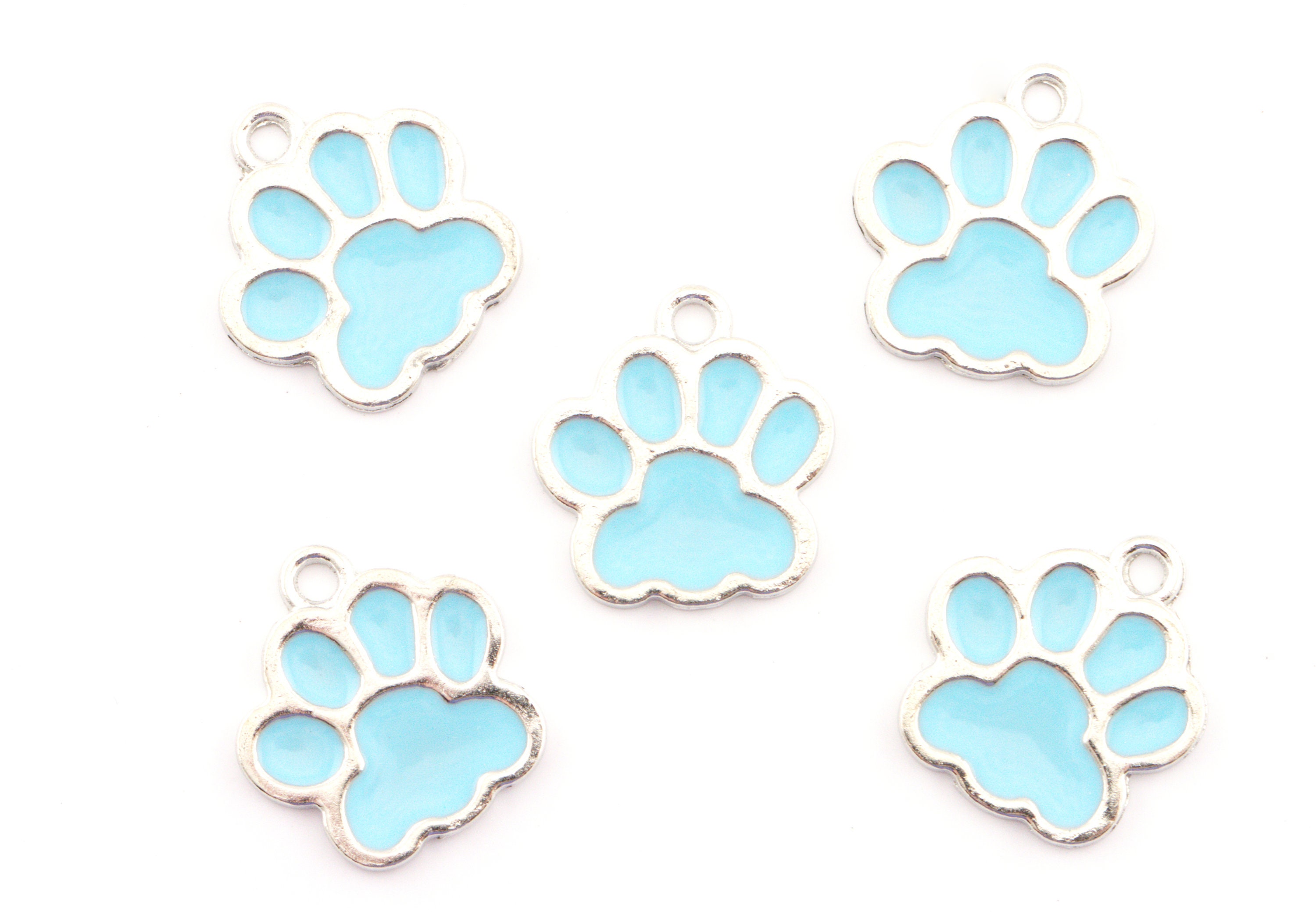 Light Blue Paw Charm - Etsy