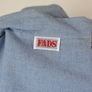 Vintage 80s FADS LONG JACKET Oversized Coat 100% Cotton Light Blue ...