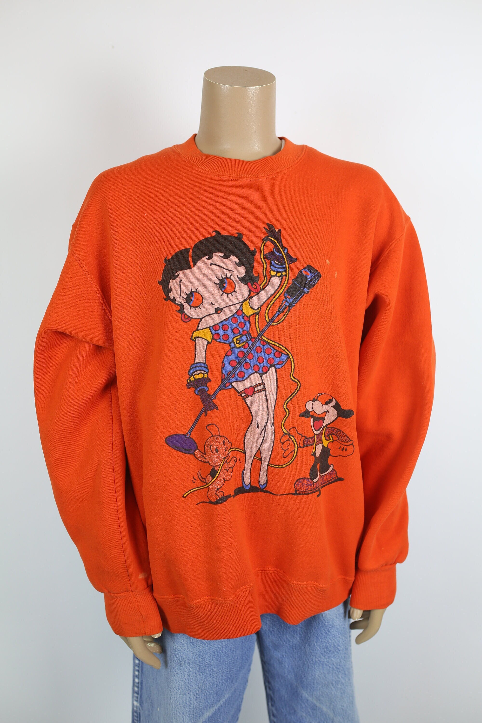 80s BETTY BOOP SWEATSHIRT by Wolf Orange Oversized - Etsy