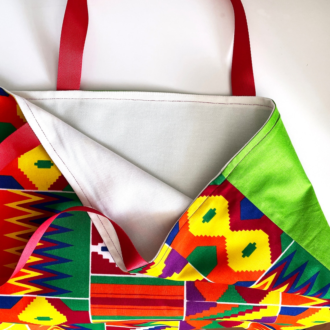 Handmade Fabric Tote Shopper Bag Ankara Print Fabric Tote Bag African ...