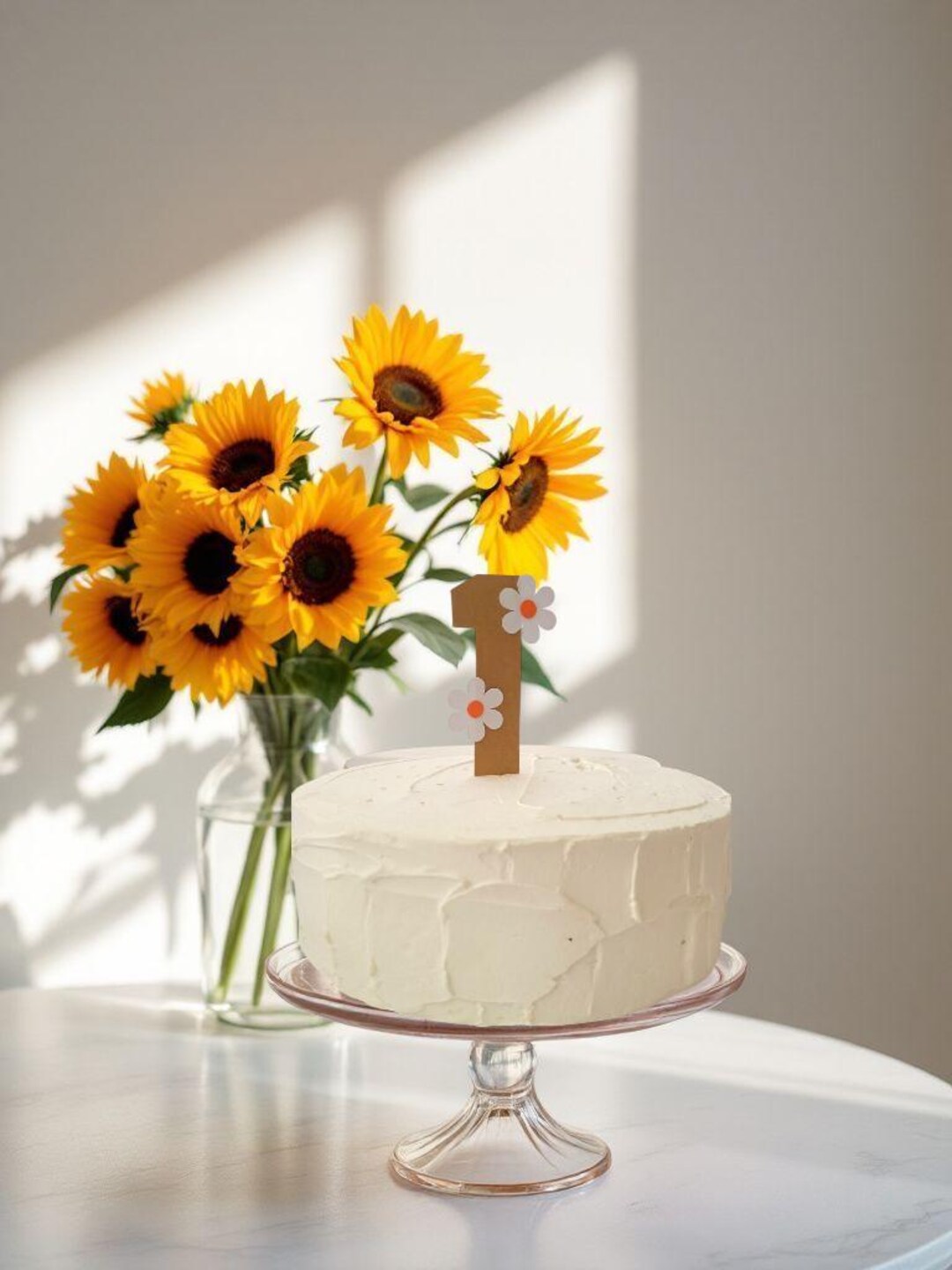 Daisy Number Cake Topper, Daisy One Smash Cake Topper, Daisy Flower 1st ...