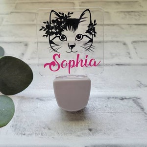 Mini Kitty Cat LED Night Light With Name Personalized Light With Cute ...