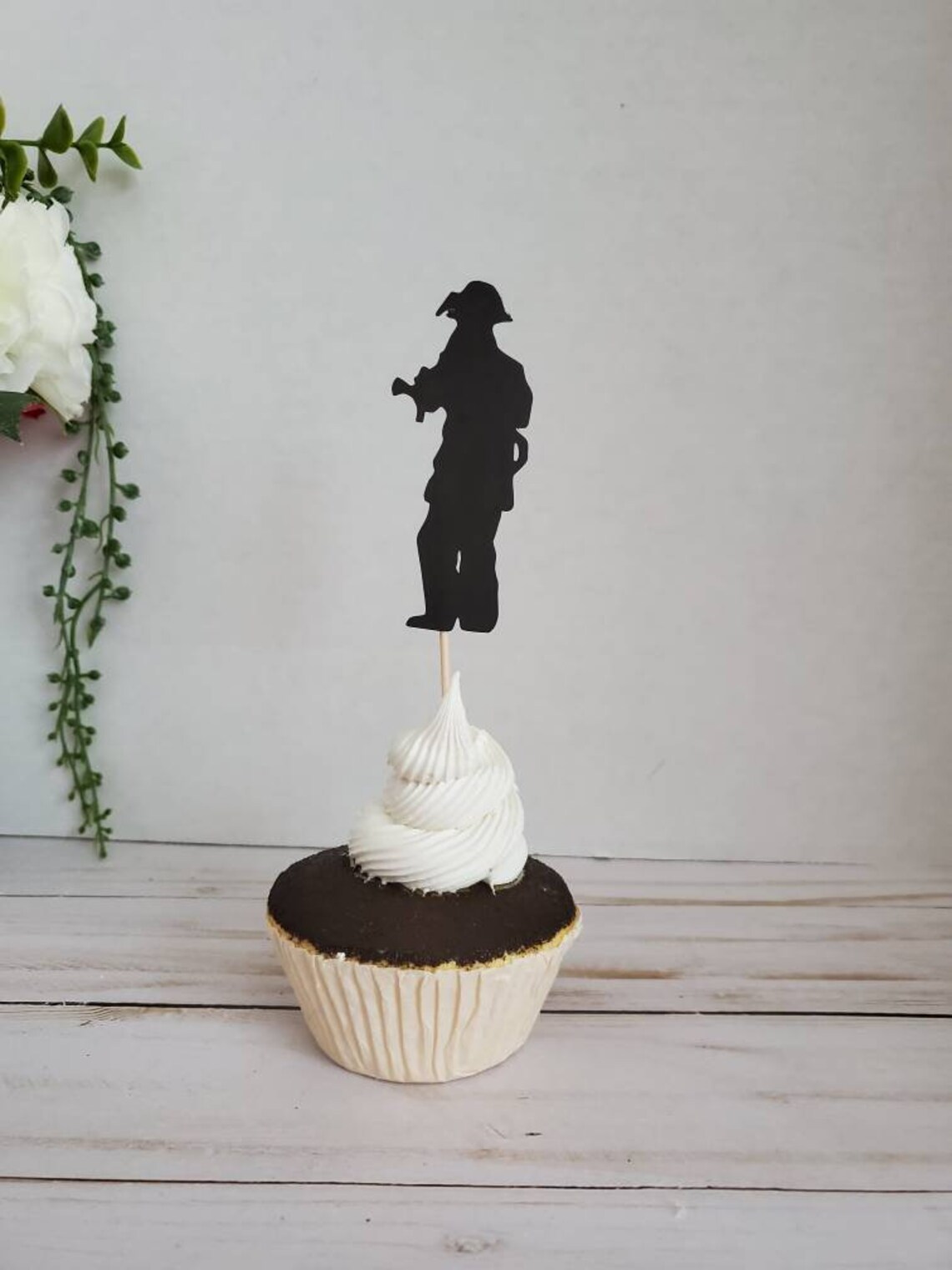 Firefighter Cupcake Toppers 12 Fire Themed Birthday Party | Etsy