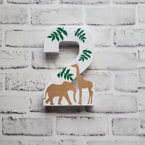 Safari Number Prop/safari Birthday Age Photography Prop/jungle Animal ...