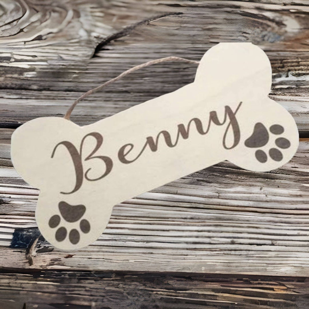 Personalized Dog Bone Sign Engraved Dog Sign New Puppy Name Plate for ...