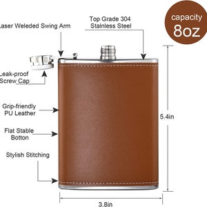 Engraved Brown Leather Flask: Personalized Groomsmen Gift - Etsy