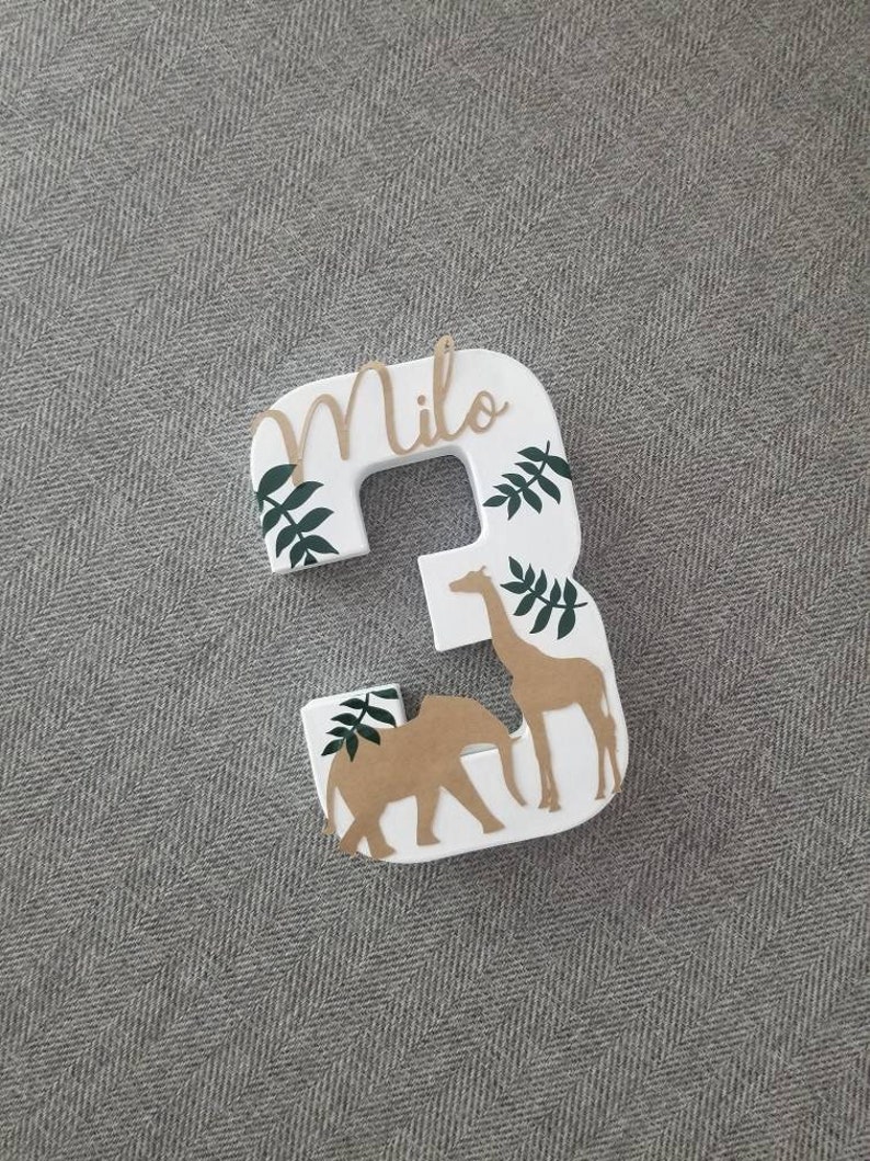 Safari Number Prop/safari Birthday Age Photography Prop/jungle - Etsy