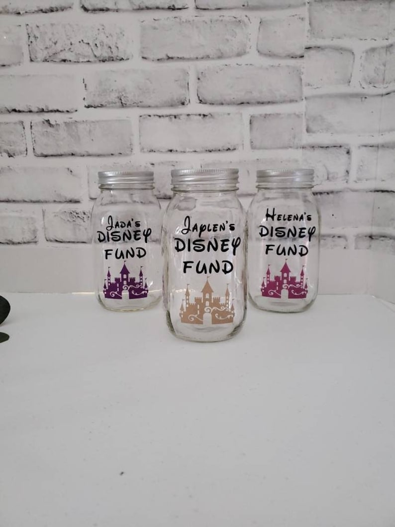 Personalized Disney Family Vacation Fund Jar, Coin Lid - Etsy