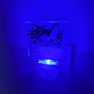 Mini Kitty Cat LED Night Light With Name Personalized Light With Cute ...