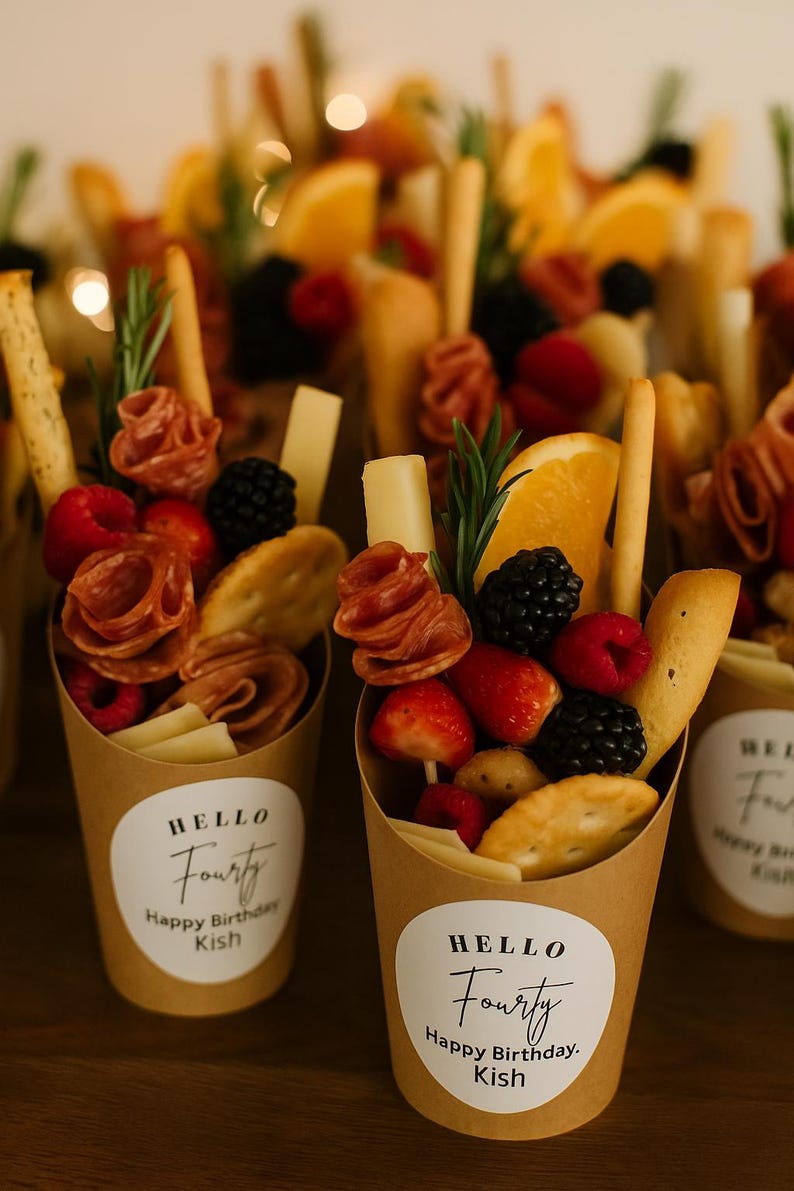 Personalized Birthday Charcuterie Cups: Custom Party Snack Cups - Etsy