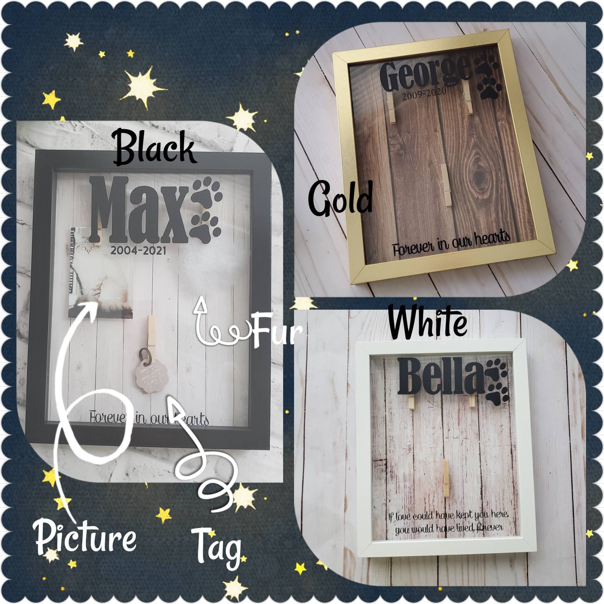 Custom Pet Memorial Shadow Box With Name and Date 8x10 Dog - Etsy Canada