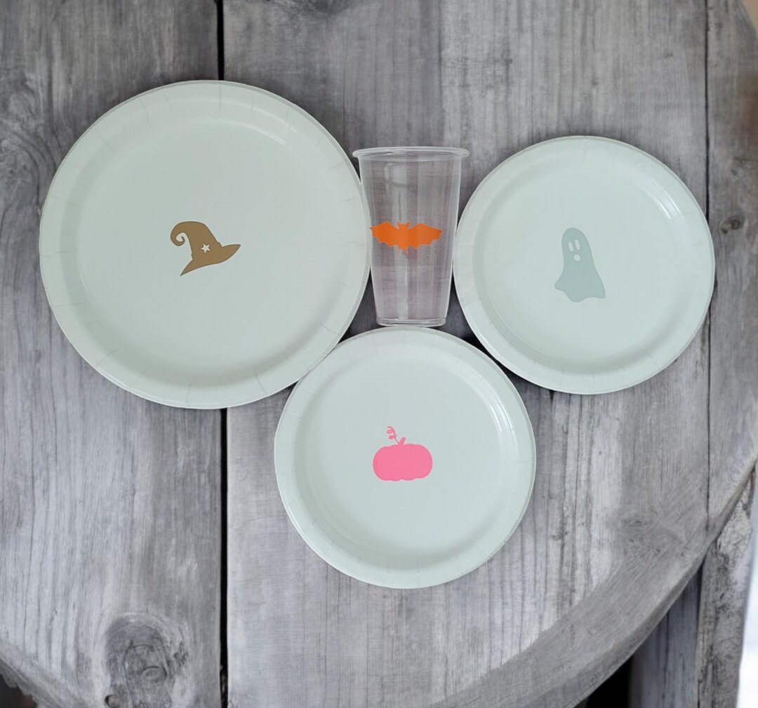 Halloween Party Plate and Cup Set, Cute and Whimsical Halloween ...