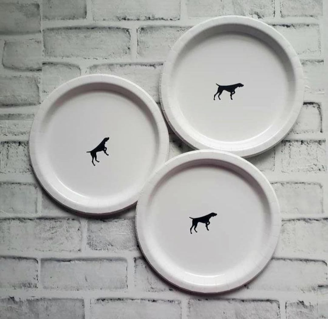 Hunting Dog Theme Party Paper Plates and Plastic Cups, Pointer Dog ...