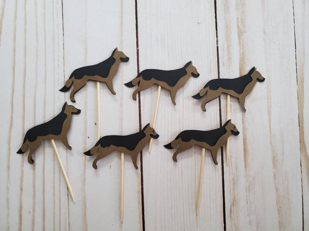 German Shepherd Cupcake Toppers, 12 Shepherd Dog Cupcake and Food Picks ...