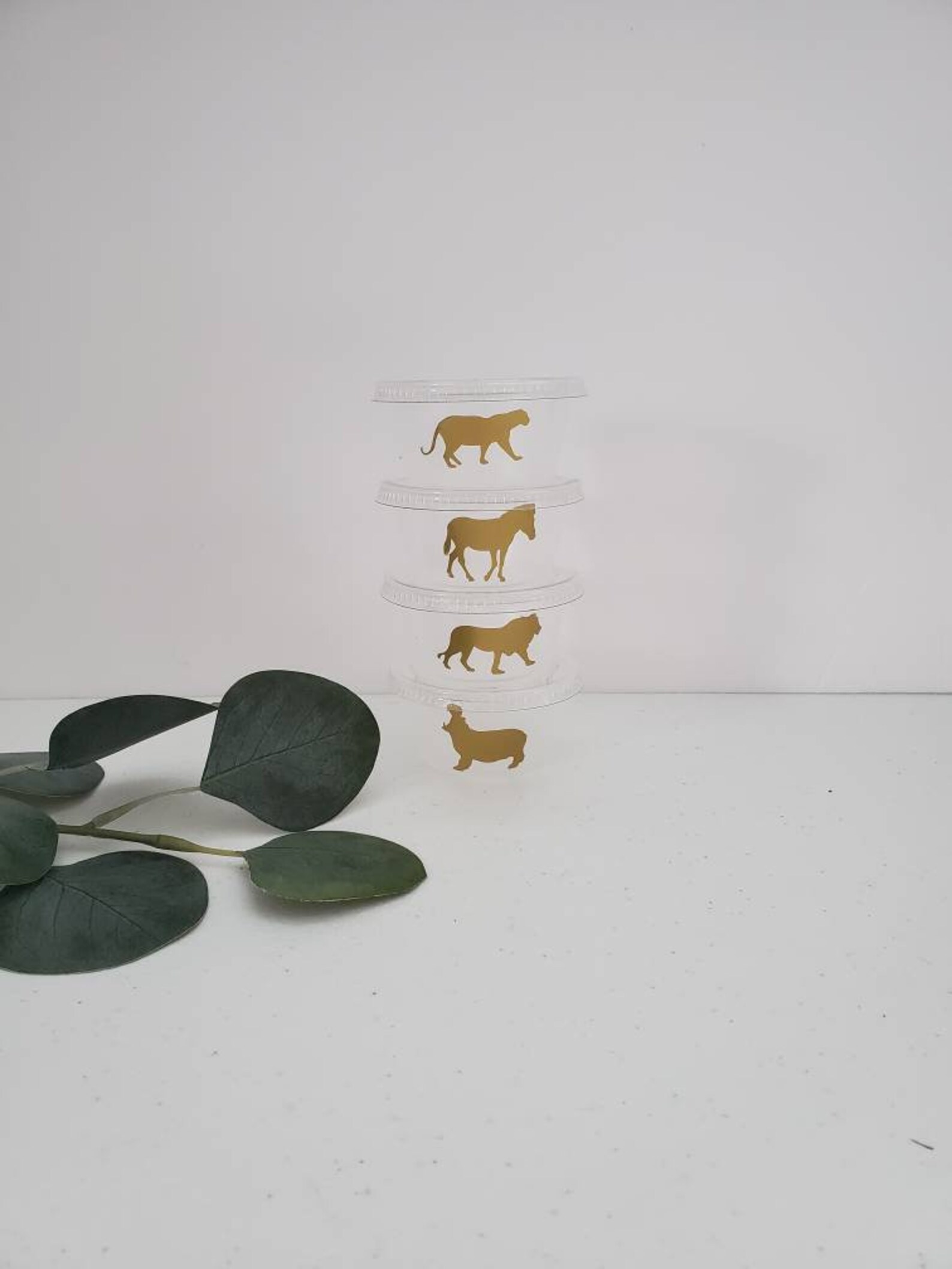 Gold Safari Animal Dip Cups With Lids: Jungle Theme Party Favors - Etsy