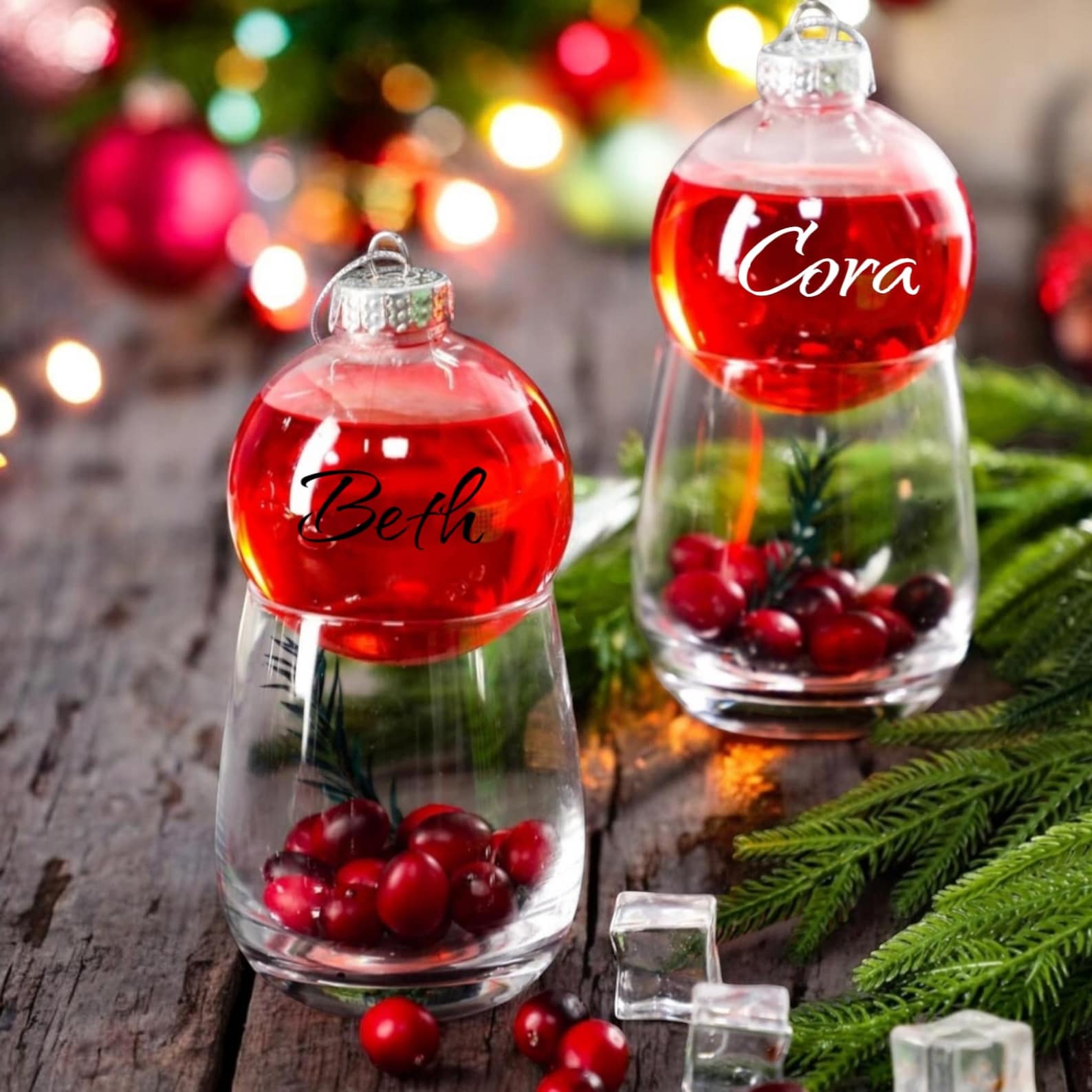 Christmas Drink Ball Ornament for Cocktails, Wine, Juice, Alcohol Balls ...
