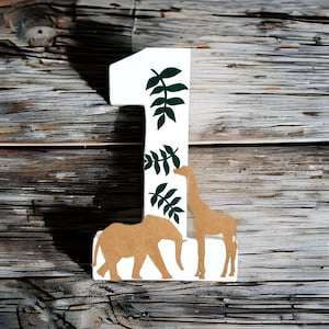 Safari Number Prop/safari Birthday Age Photography Prop/jungle - Etsy