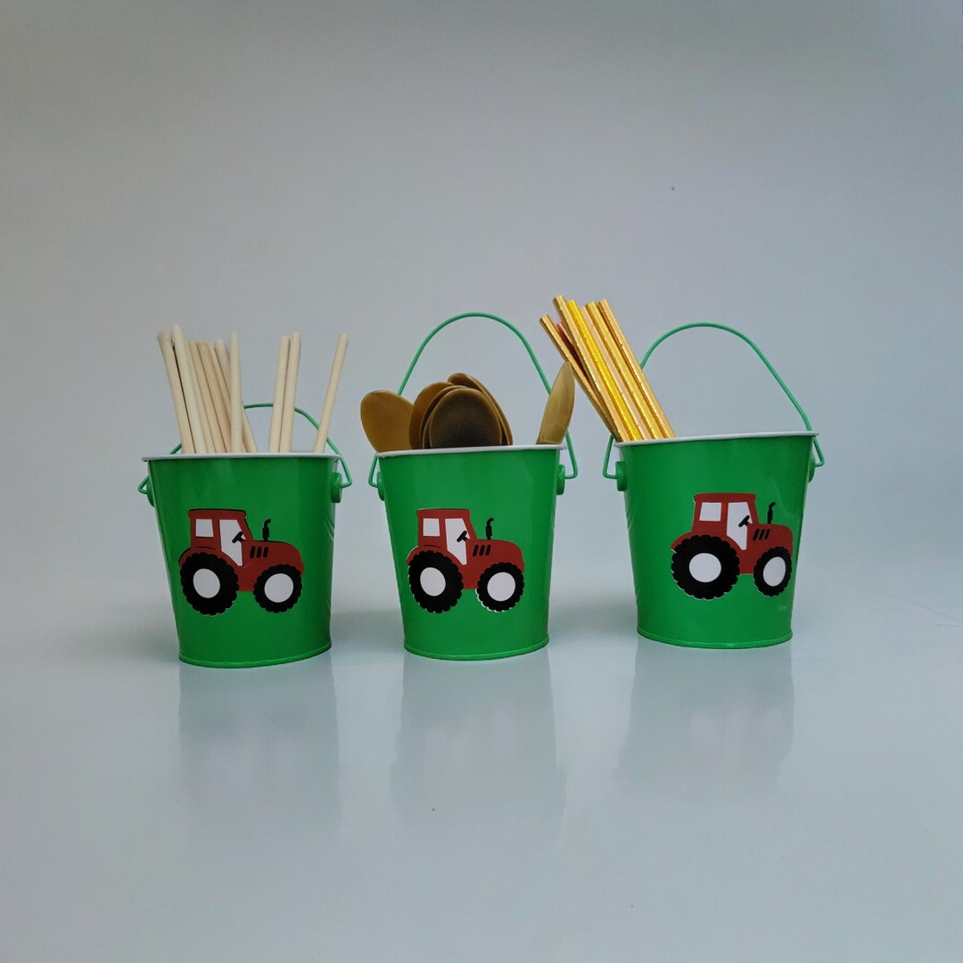Tractor Party Mini Buckets: Green Farm Tractor Food Containers - Etsy