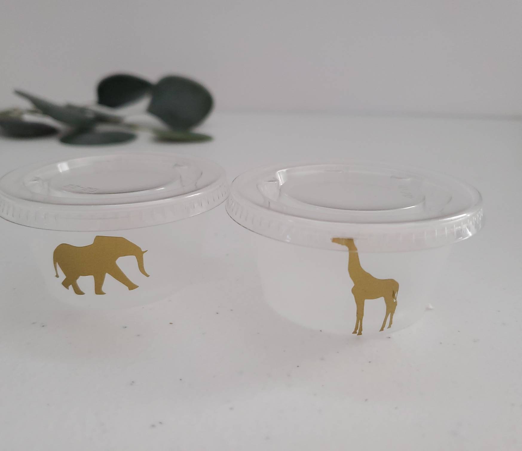 Gold Safari Animal Dip Cups With Lids: Jungle Theme Party Favors - Etsy