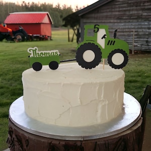 Personalized Tractor Cake Topper: Farm Birthday Party Decoration - Etsy