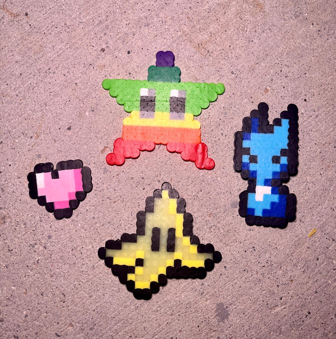 Snes-inspired Perler Art Lot – Retro Pixel Bead Sprites (set of 4 ...