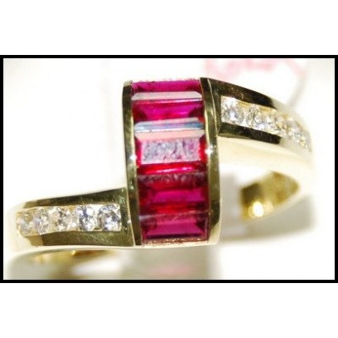 18K Yellow Gold Diamond and for Men Ruby Jewelry Ring RQ0038 - Etsy