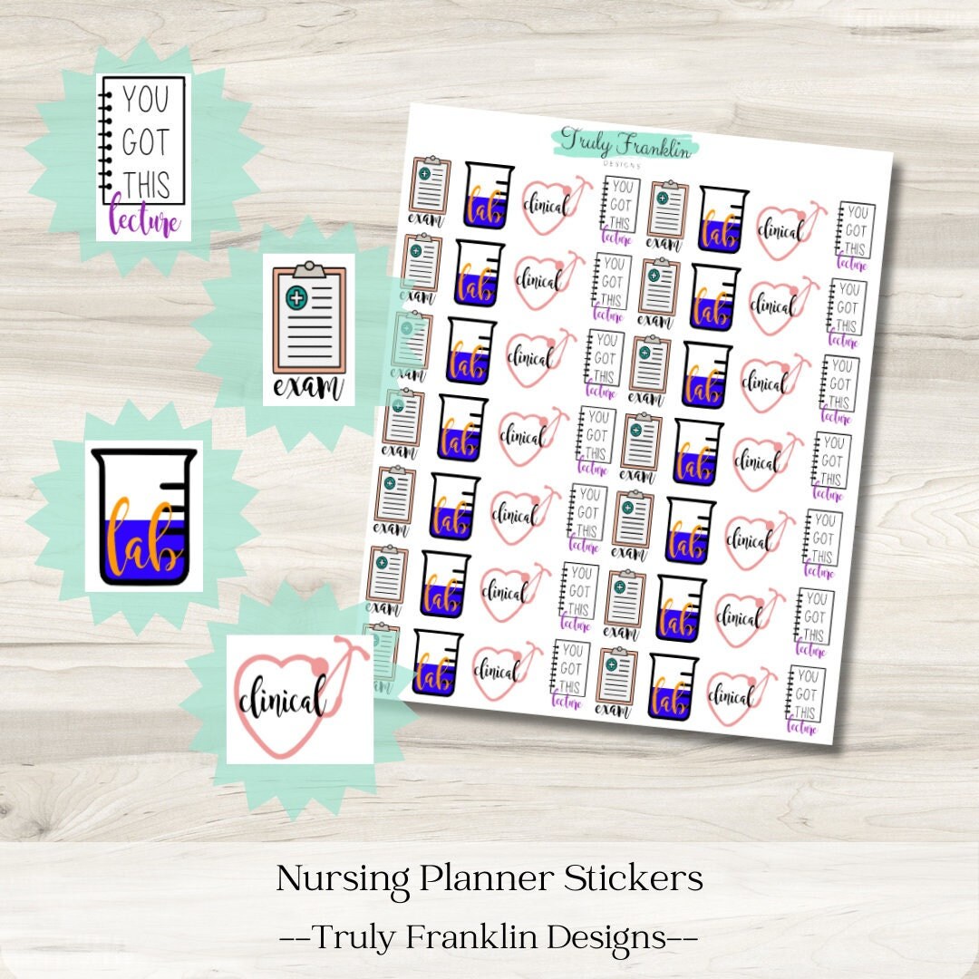 Nursing Planner Stickers-nursing School Stickers Stickers for Nursing ...