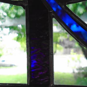 Textured Abstract Stained Glass Panel in Blues, Greens, Purple, Yellow ...