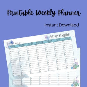 Printable Ocean-themed Weekly Calendar Planner Page - Etsy