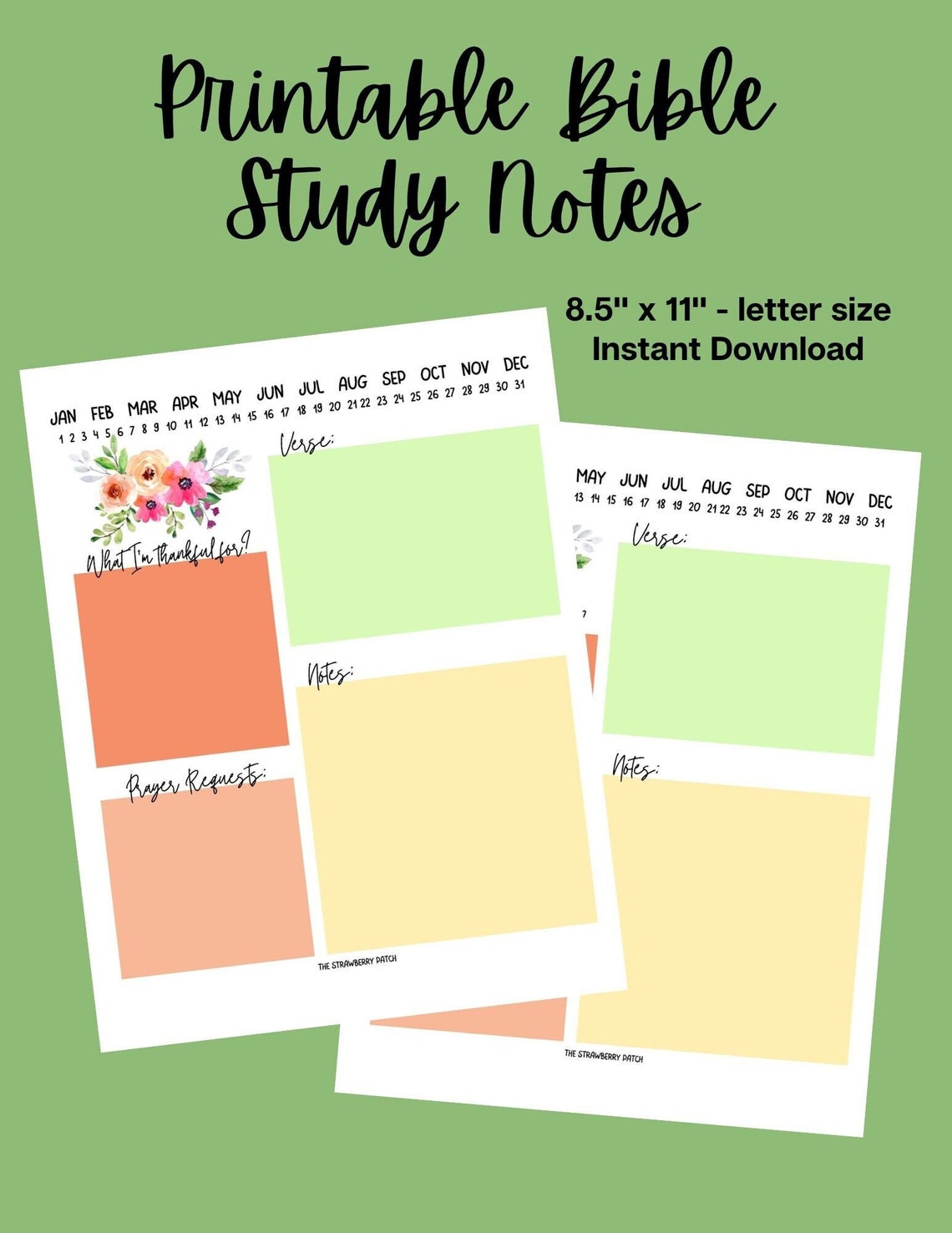 Printable Daily Bible Study Notes - Etsy