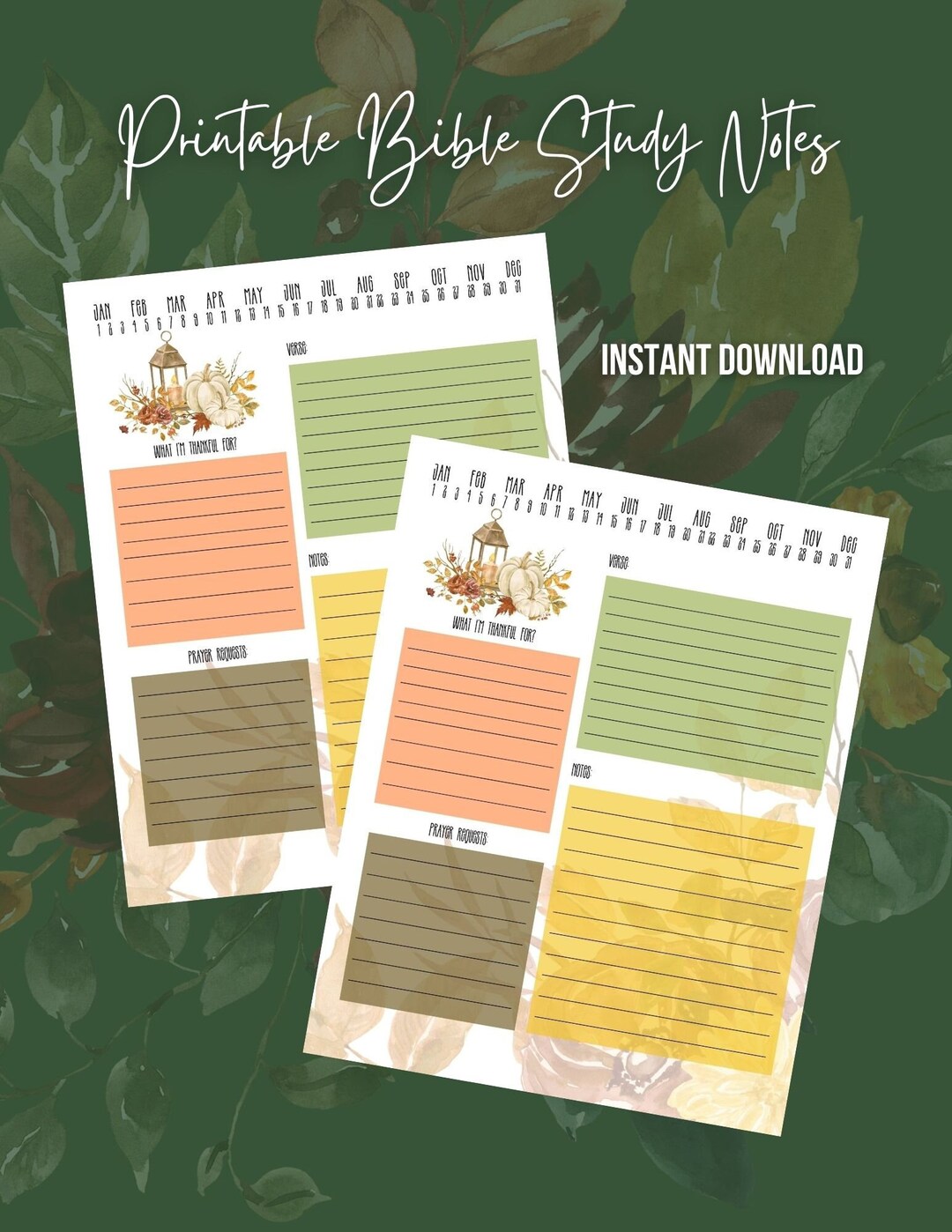 Printable Bible Study Notes - Fall Themed - Etsy