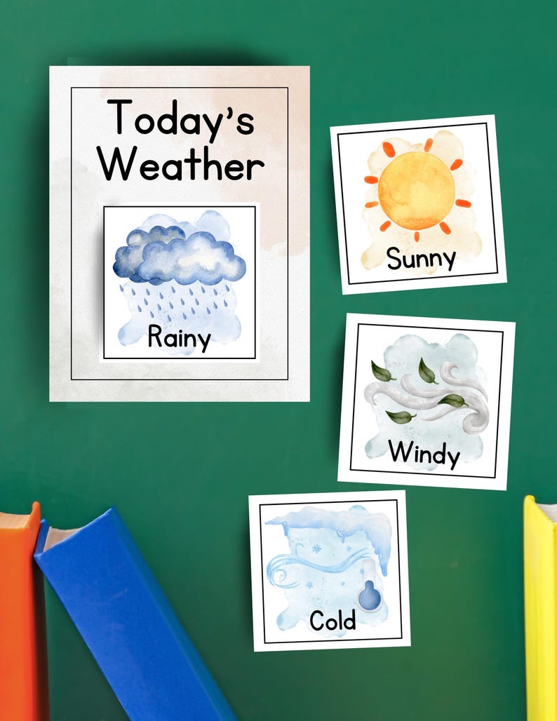 Printable Weather Chart for Classroom or Homeschool – 9 Weather Options ...
