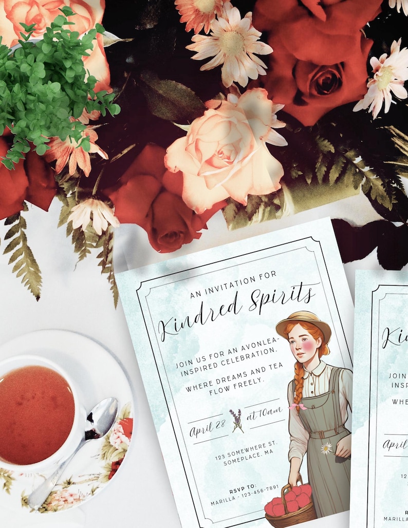 Anne of Green Gables Editable Invitation | Edit on Canva - Etsy