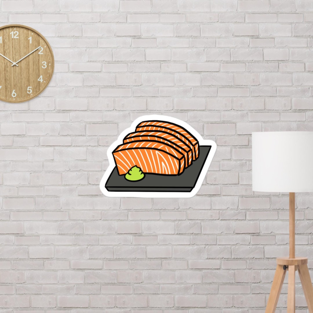 Salmon Sashimi STICKER, Sashimi Sticker, Japan Sticker, Sushi Sticker ...