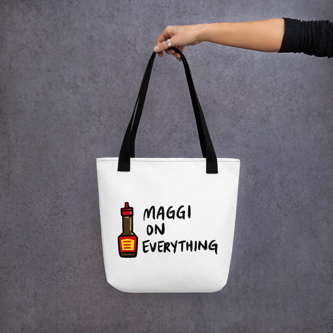 Maggi on Everything White Tote Bag, Maggi Lover, Maggi Gift, Unique ...