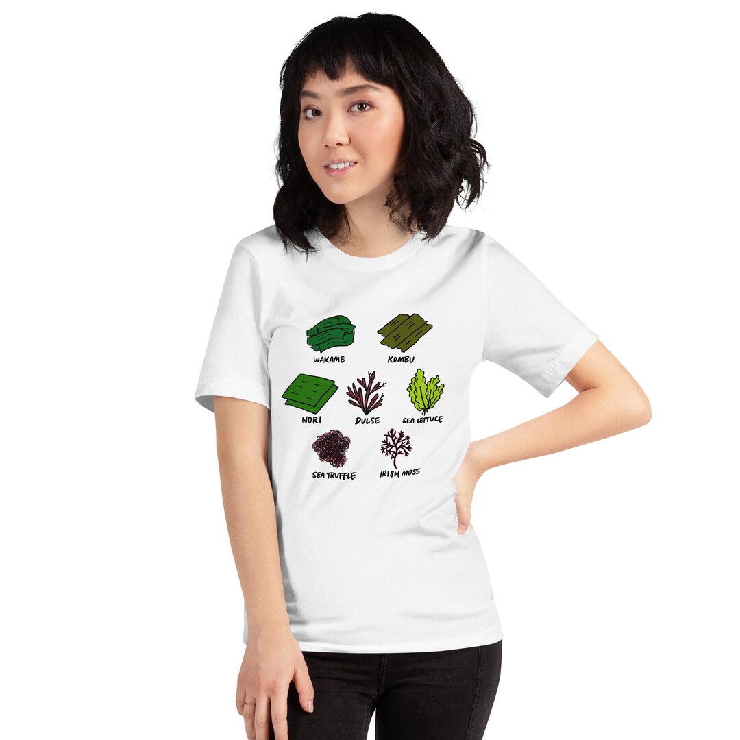Illustrated Types of Edible Seaweed Unisex Tee, Dulse, Wild Seaweed ...