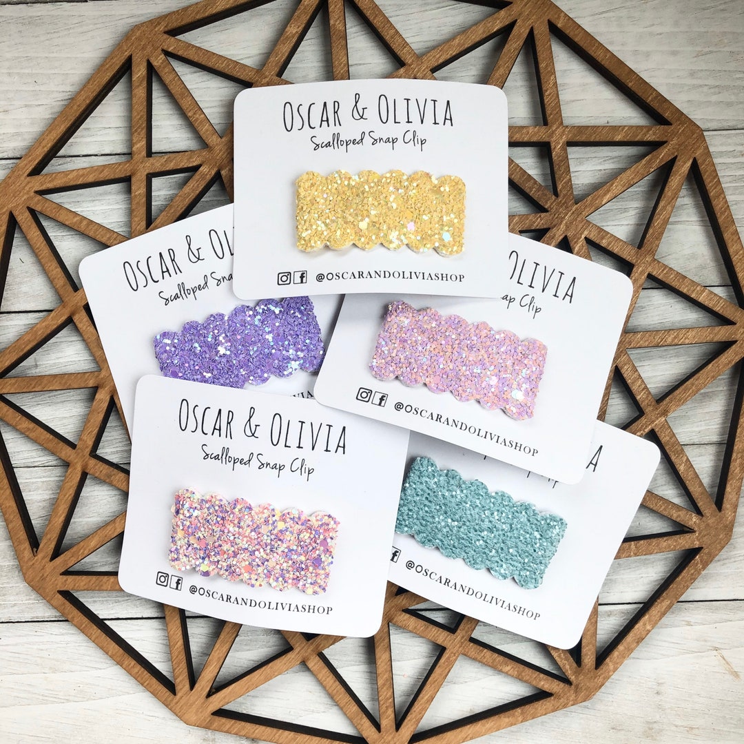 Glitter Clips Sparkle Bow Toddler Hair Clip Girl Gift Pink - Etsy