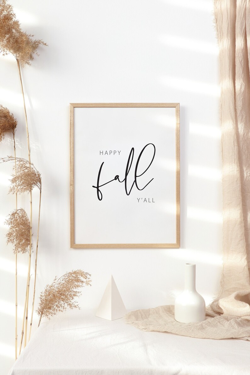 Happy Fall Y'all Printable Wall Art Simple Fall Decor | Etsy
